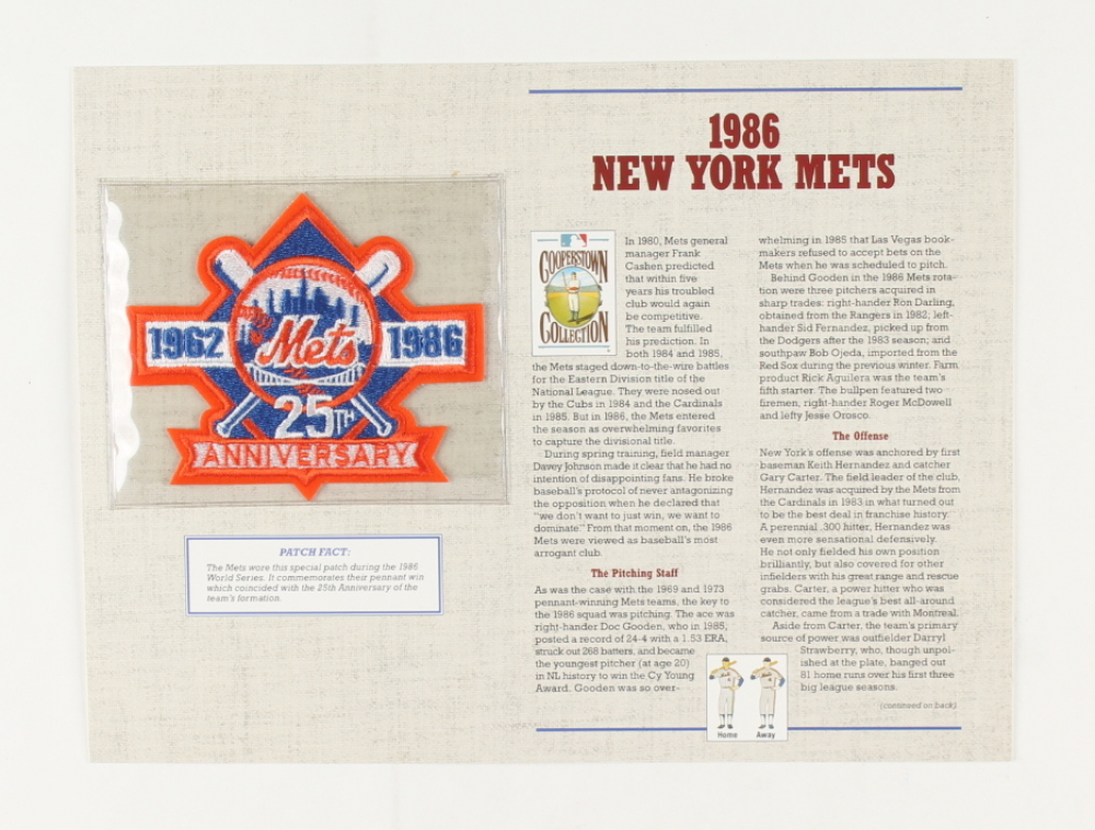 1986 Mets Commemorative 9x12 Print With Patch | Pristine Auction