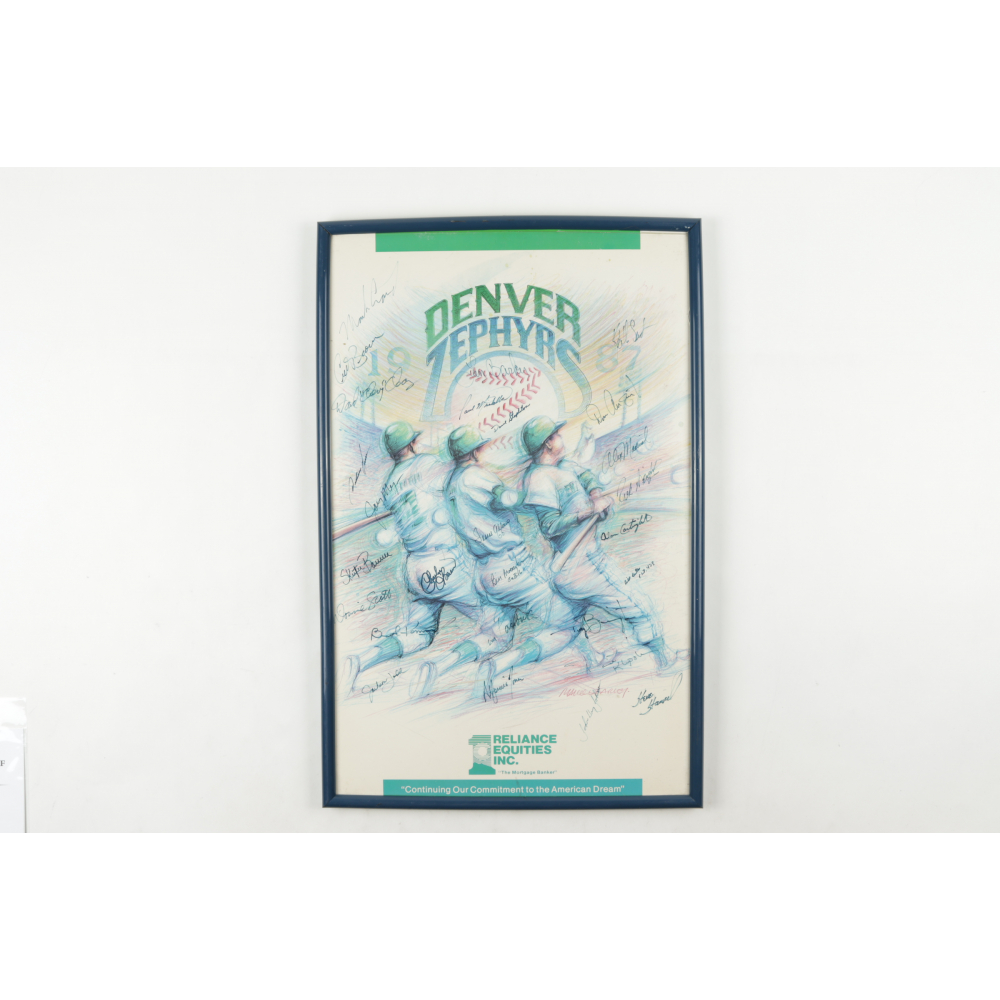 Custom Framed 17x28 1988-89 Denver Zephyrs Poster Display Team-Signed ...