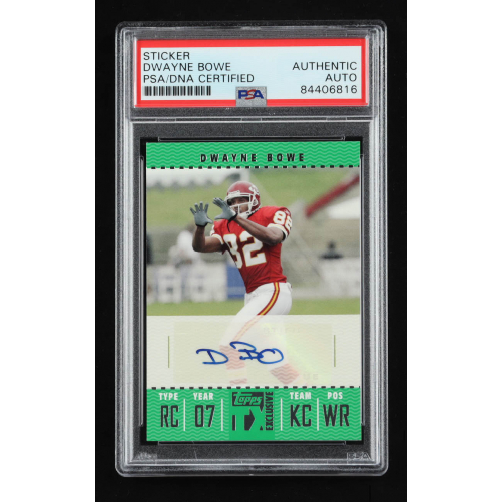 Dwayne Bowe 2007 Topps Exclusive Rookies Autographs #7 (PSA Authentic ...