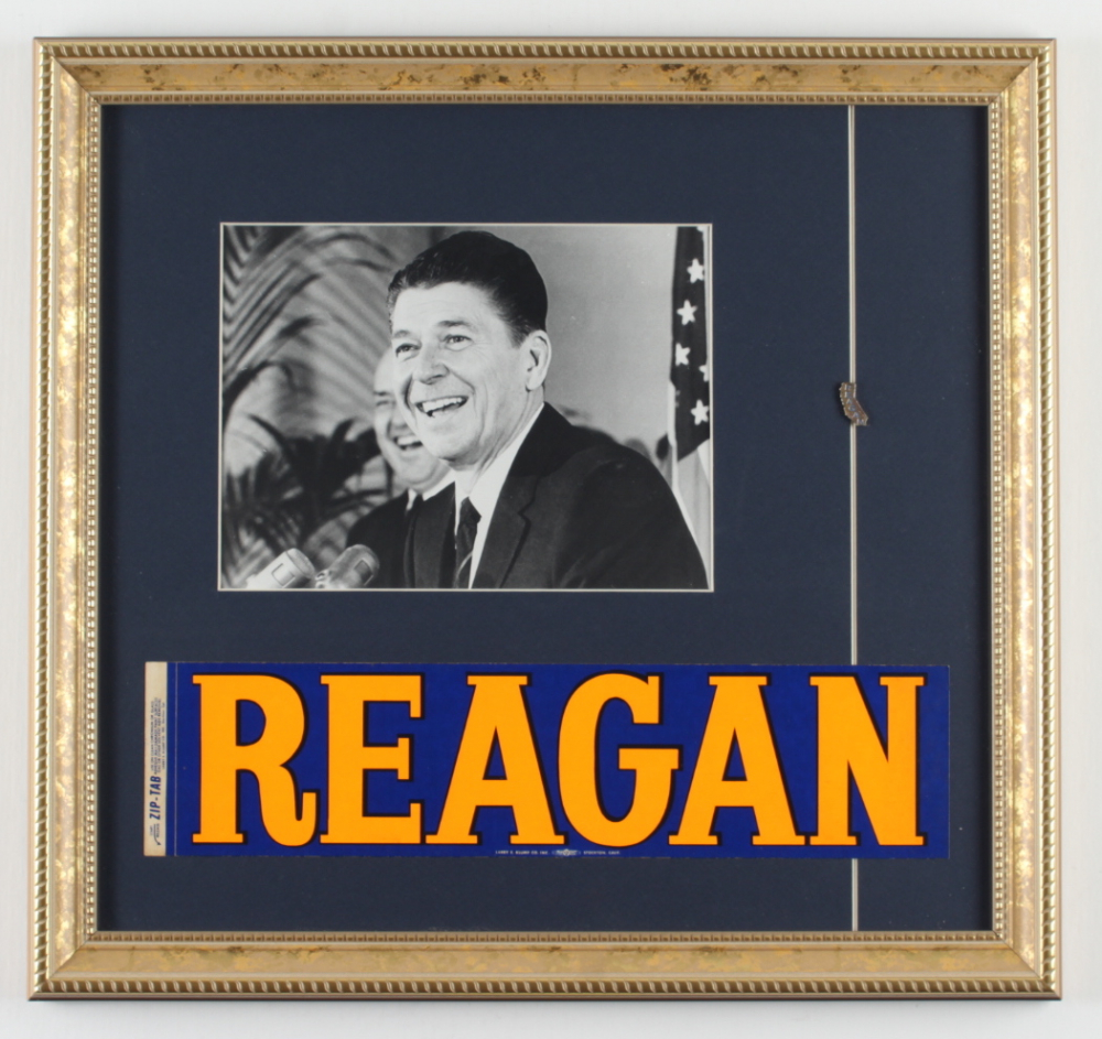 Ronald Reagan 15x16 Custom Framed Photo Display with Vintage California ...