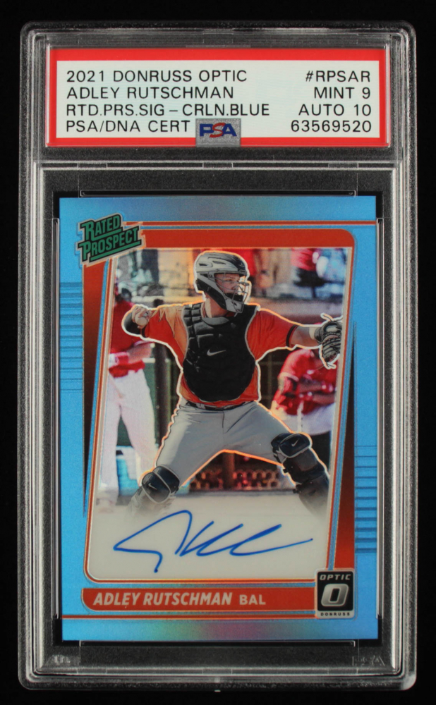 Adley Rutschman 2021 Donruss Optic Rated Prospects Signatures Carolina ...
