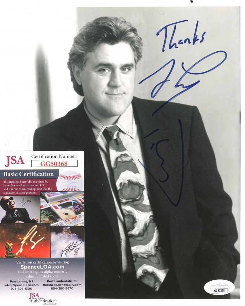 Jay Leno Signed 8x10 Photo Inscribed "Thanks" (JSA COA) | Pristine Auction