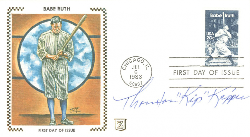Thornton "Kip" Kipper Signed 1983 "Babe Ruth" FDC Envelope With Babe ...