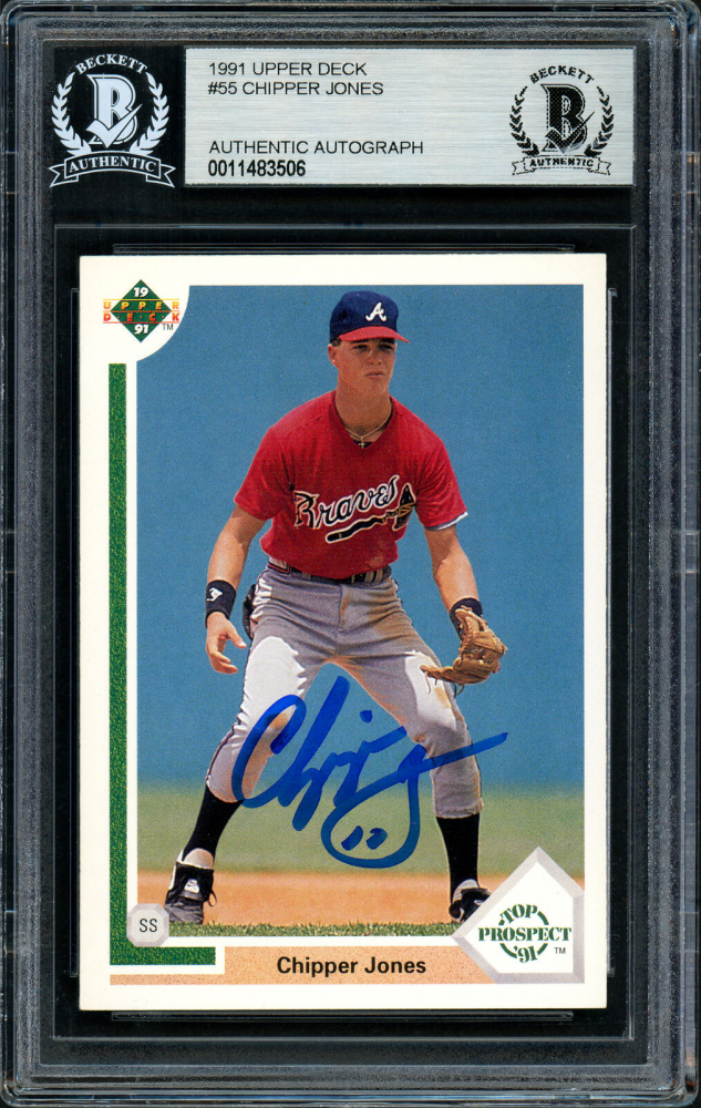 Chipper Jones Signed 1991 Upper Deck #55 RC (BGS Encapsulated ...