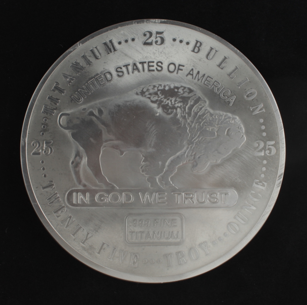 25 Troy Ounce .999 Fine Titanium Buffalo Bullion Round | Pristine Auction