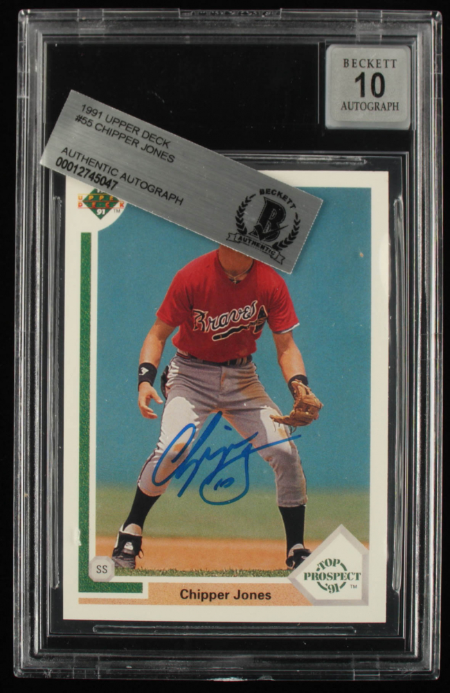 Chipper Jones Signed 1991 Upper Deck #55 RC (BGS Encapsulated ...