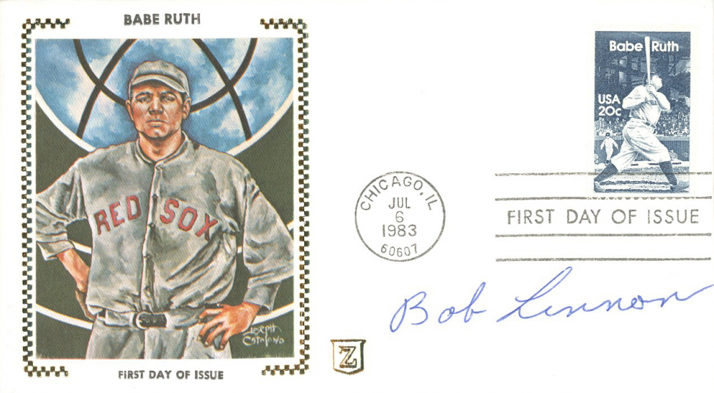 Bob Lennon Signed 1983 "Babe Ruth" FDC Envelope With Babe Ruth Postage ...