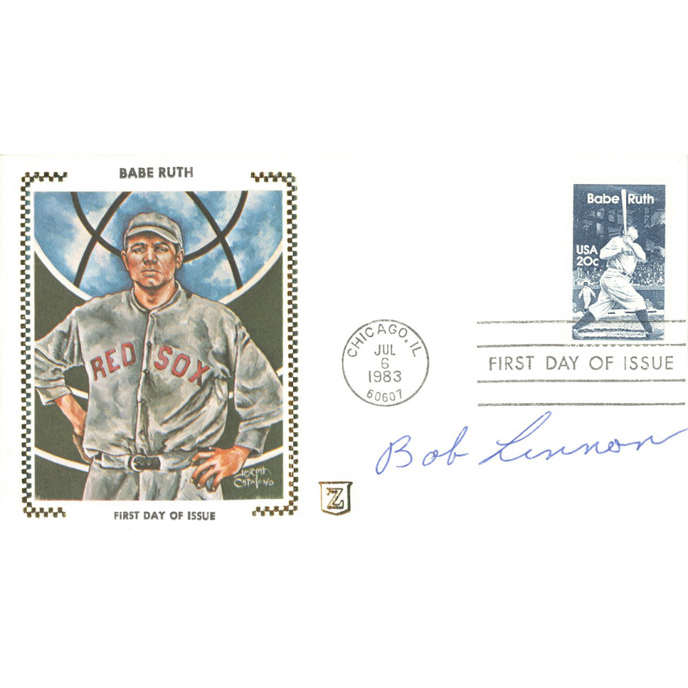 Bob Lennon Signed 1983 "Babe Ruth" FDC Envelope With Babe Ruth Postage ...
