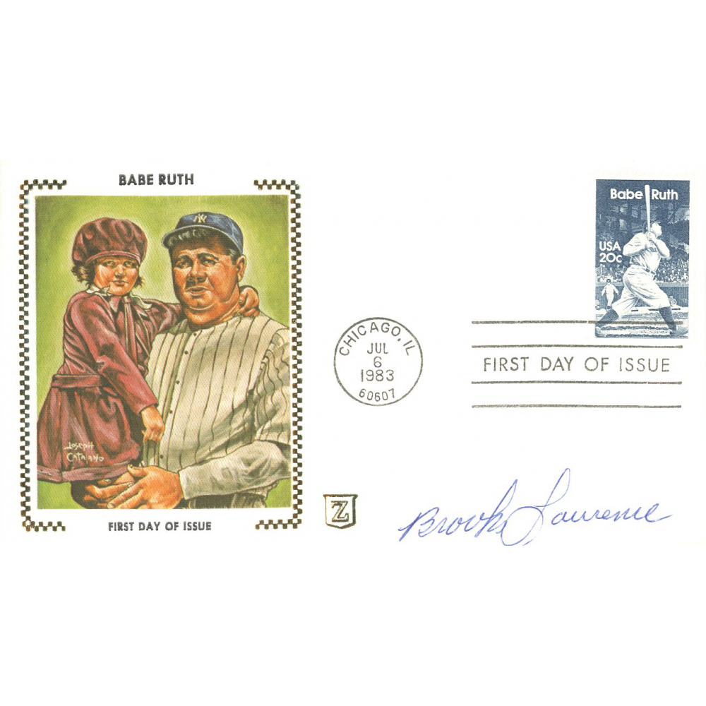 Brooks Lawrence Signed 1983 "Babe Ruth" FDC Envelope With Babe Ruth ...