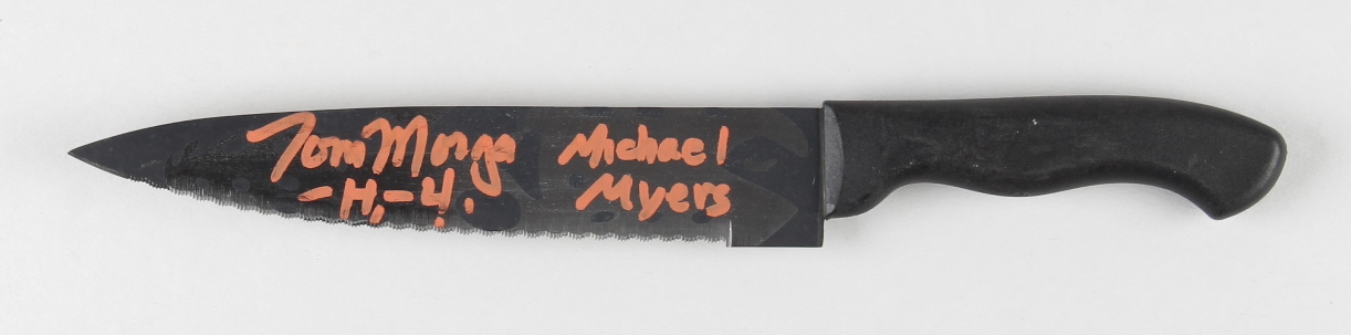 Tom Morga Signed "Halloween" Steel Knife Inscribed "H-4" & "Michael ...