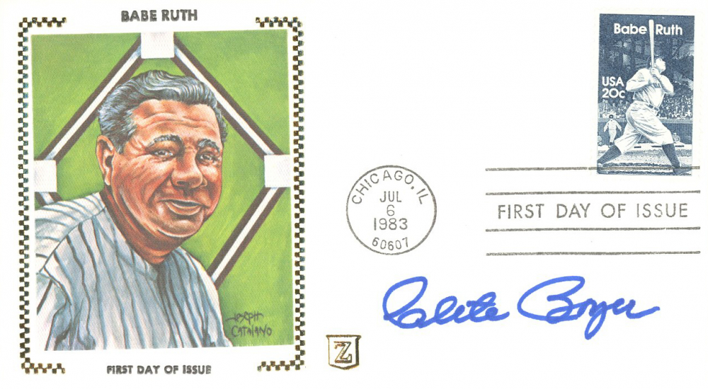 Clete Boyer Signed 1983 "Babe Ruth" FDC Envelope With Babe Ruth Postage ...