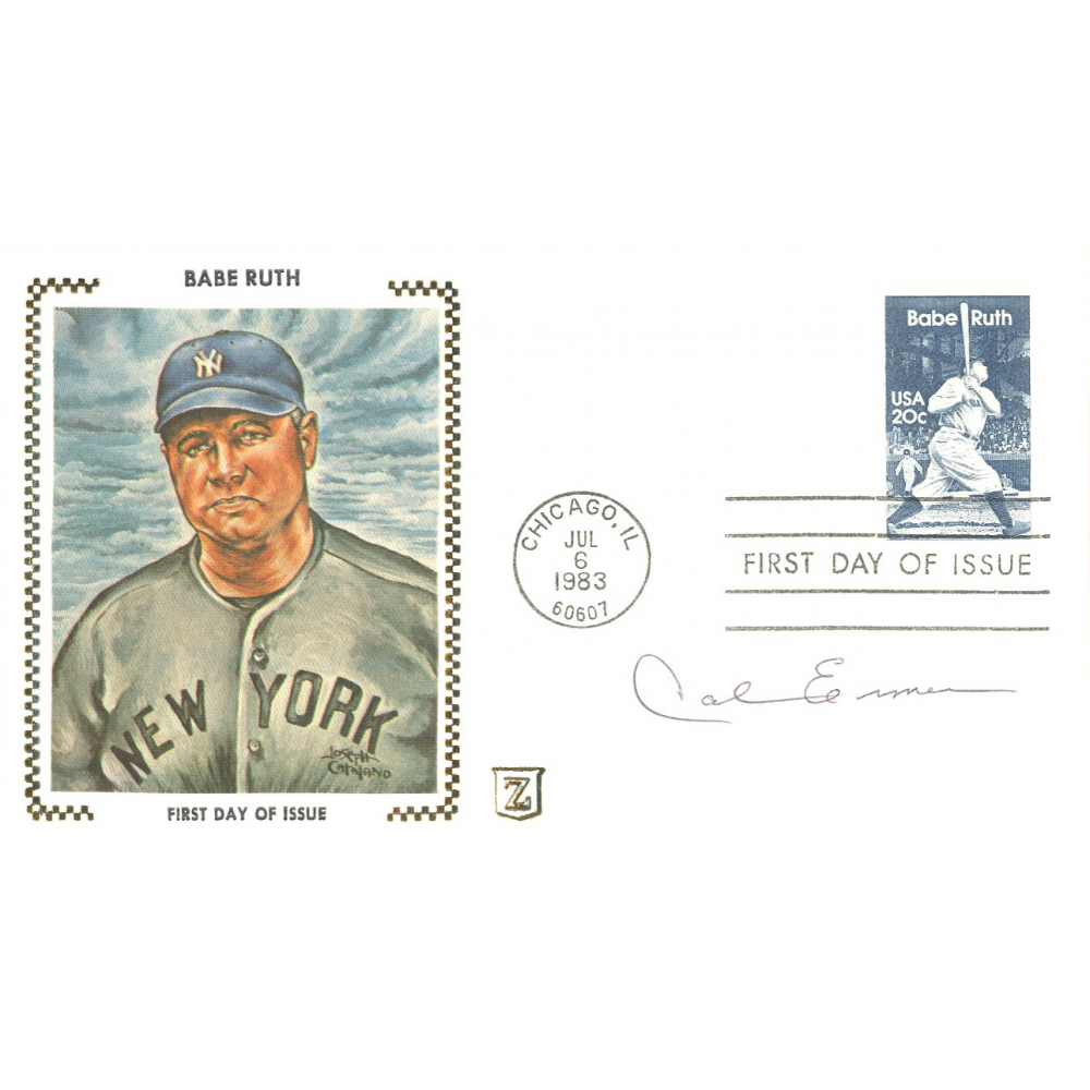 Cal Ermer Signed 1983 "Babe Ruth" FDC Envelope With Babe Ruth Postage ...