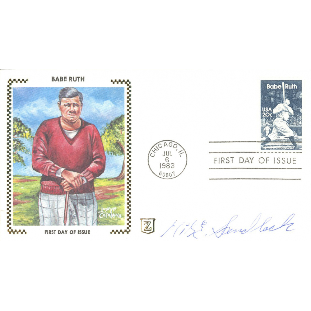 Mike Sandlock Signed 1983 "Babe Ruth" FDC Envelope With Babe Ruth ...