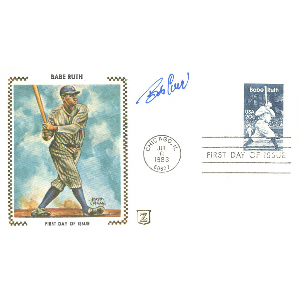 Bob Cain Signed 1983 "Babe Ruth" FDC Envelope With Babe Ruth Postage ...