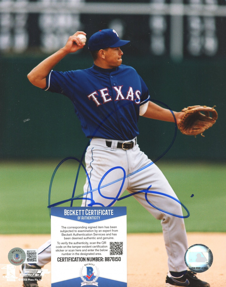 Alex Rodriguez Signed Rangers 8x10 Photo (Beckett COA) | Pristine Auction