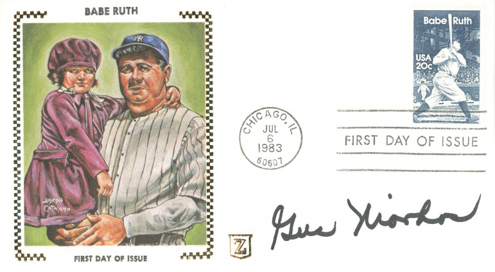 Gus Niarhos Signed 1983 "Babe Ruth" FDC Envelope With Babe Ruth Postage ...