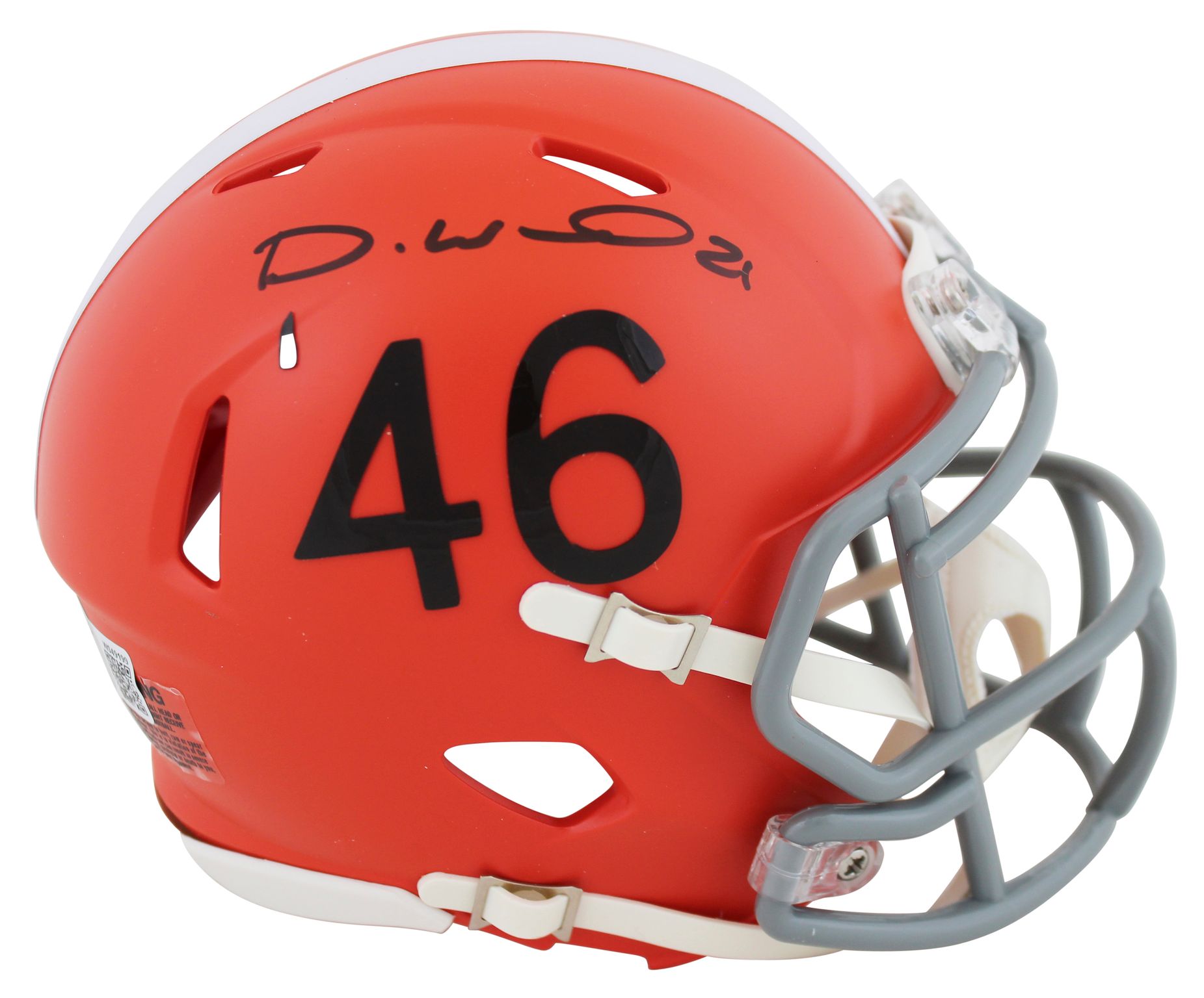 Denzel Ward Signed Browns Throwback Speed Mini Helmet (Beckett ...