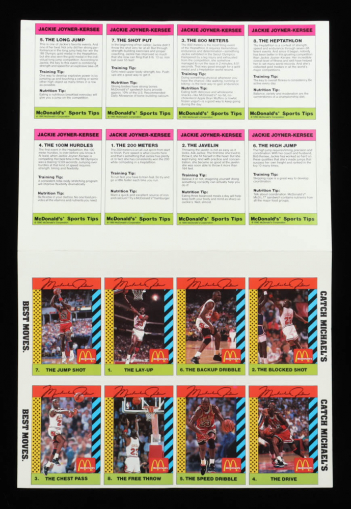 1990-91 McDonald's Jordan Joyner-Kersee Uncut Complete Set of (16 ...