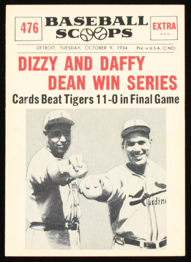 Dizzy Dean / Daffy Dean 1961 Nu-Card Scoops #476 Dean Brothers ...