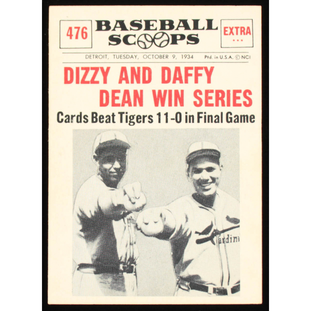 Dizzy Dean / Daffy Dean 1961 Nu-Card Scoops #476 Dean Brothers ...