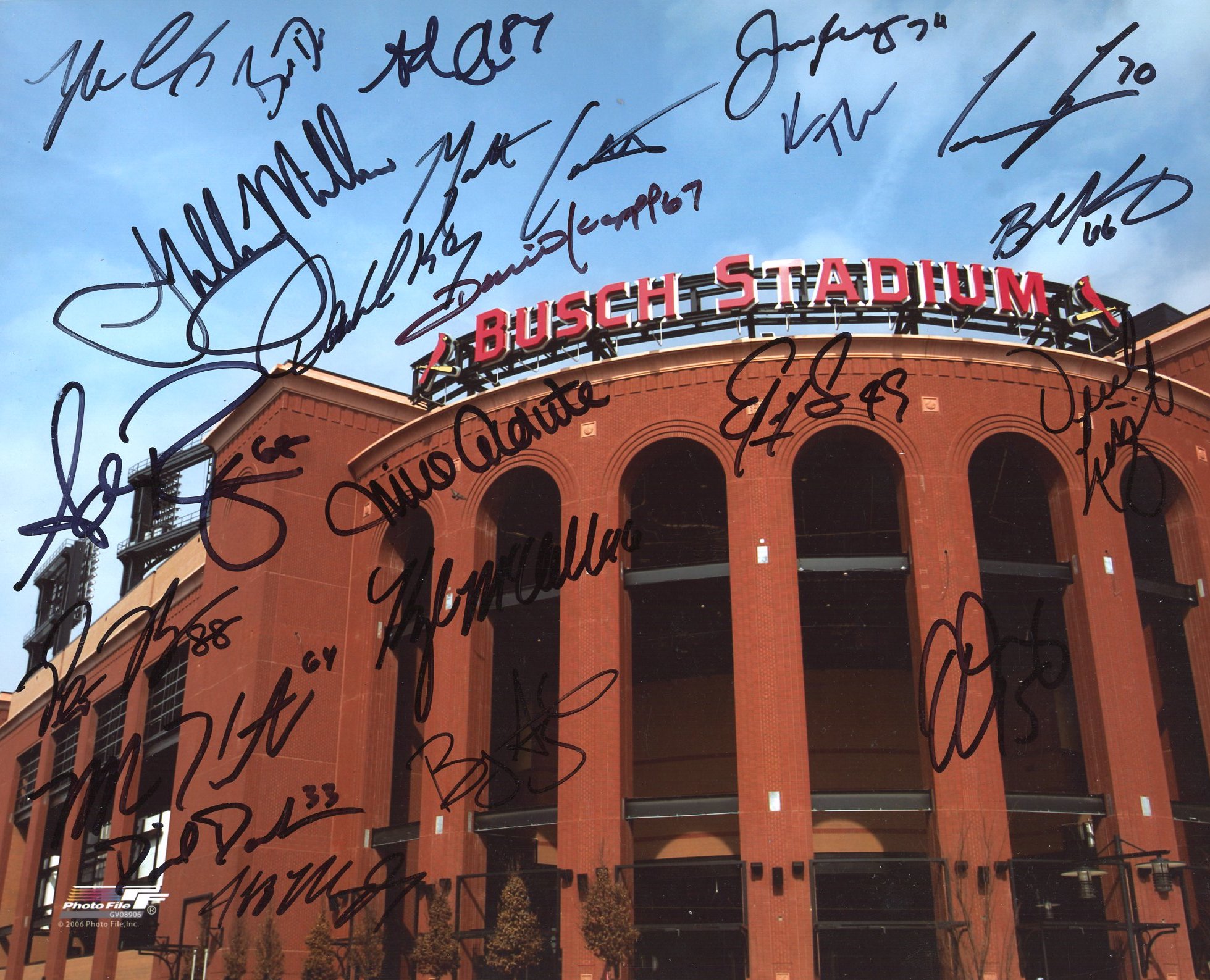 Cardinals "Busch Stadium" 8x10 Photo Team-Signed by (22) with Matt ...