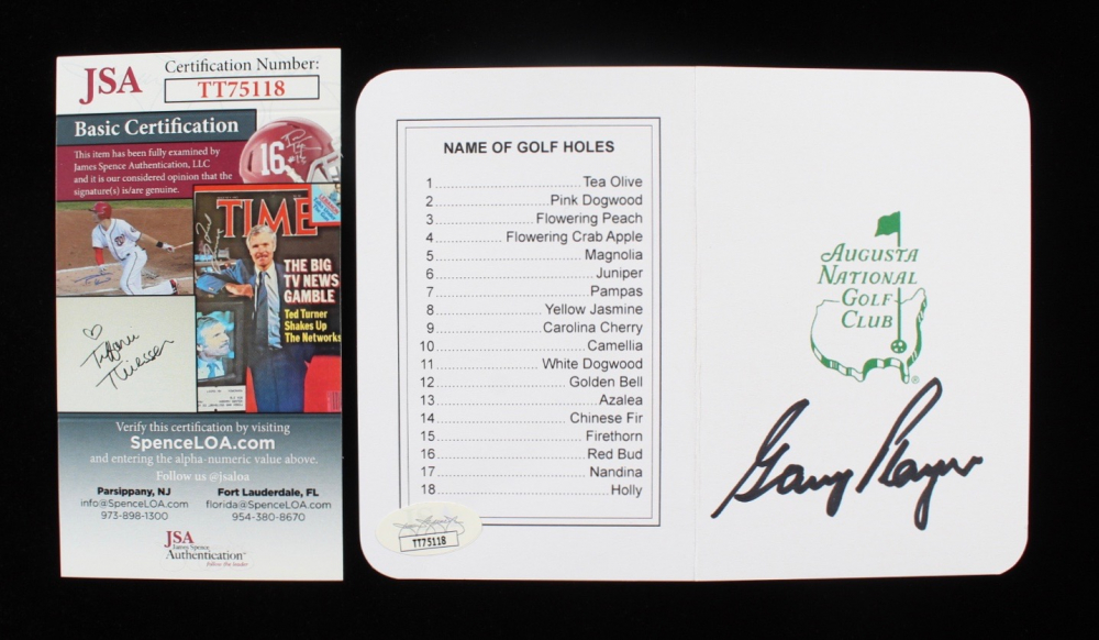 Gary Player Signed Augusta National Golf Club Scorecard (JSA COA ...