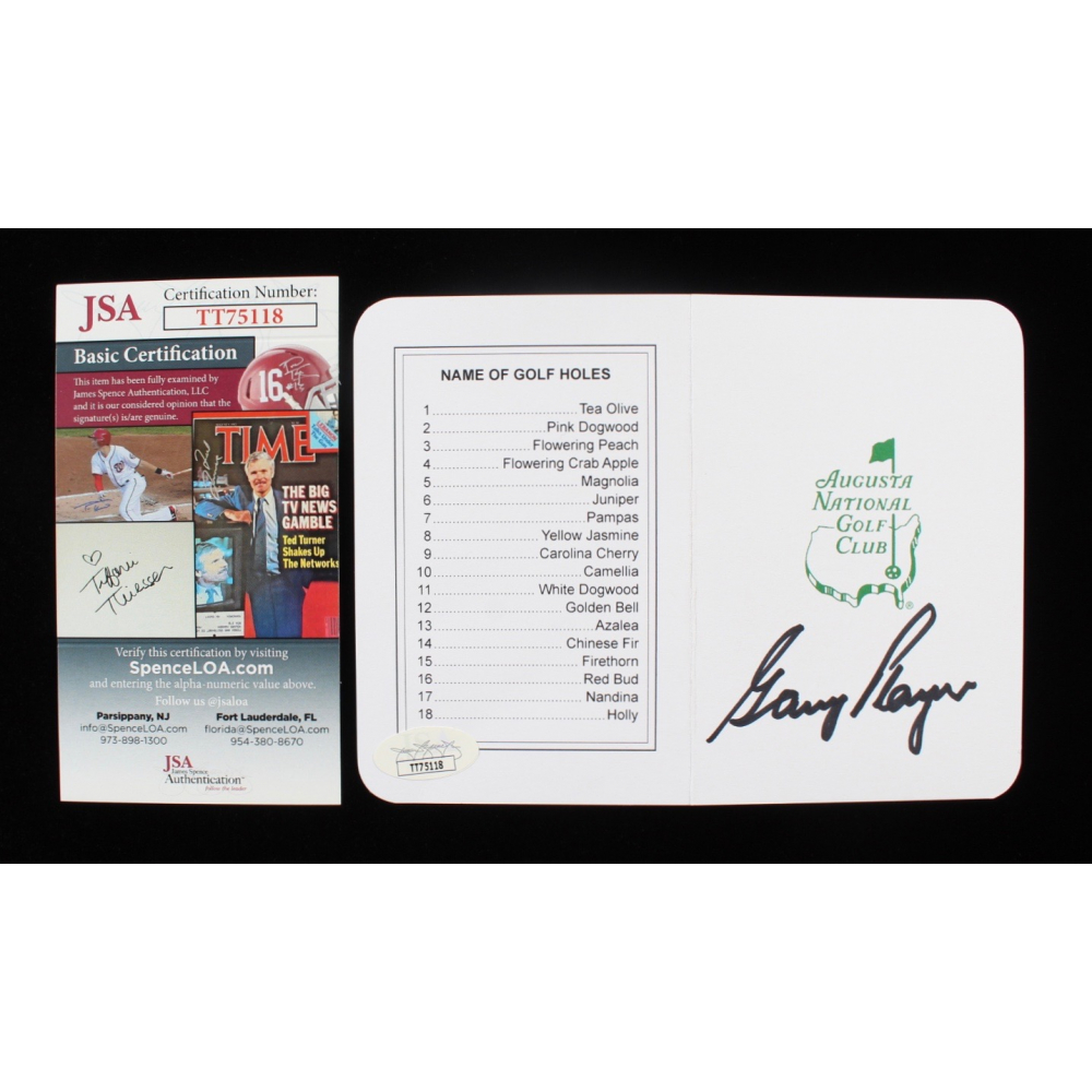 Gary Player Signed Augusta National Golf Club Scorecard (JSA COA ...