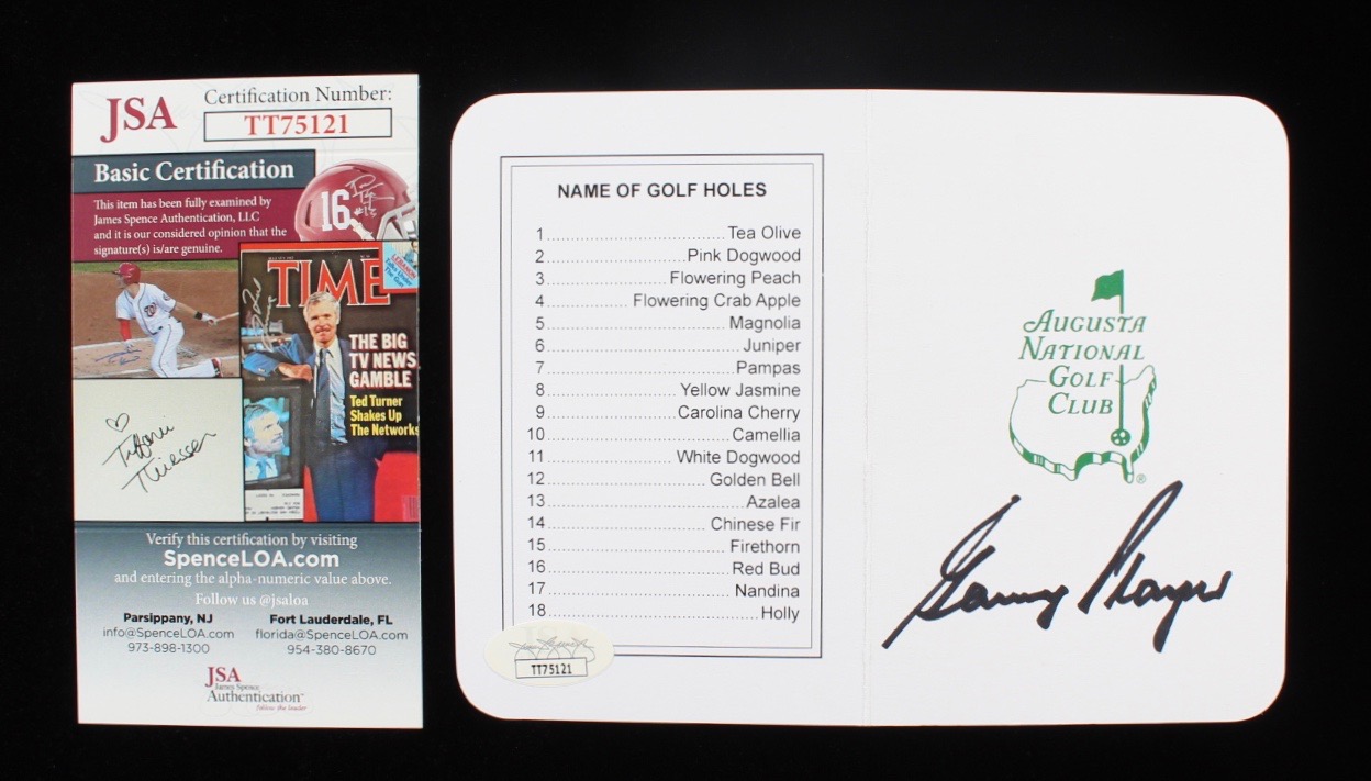 Gary Player Signed Augusta National Golf Club Scorecard (JSA ...