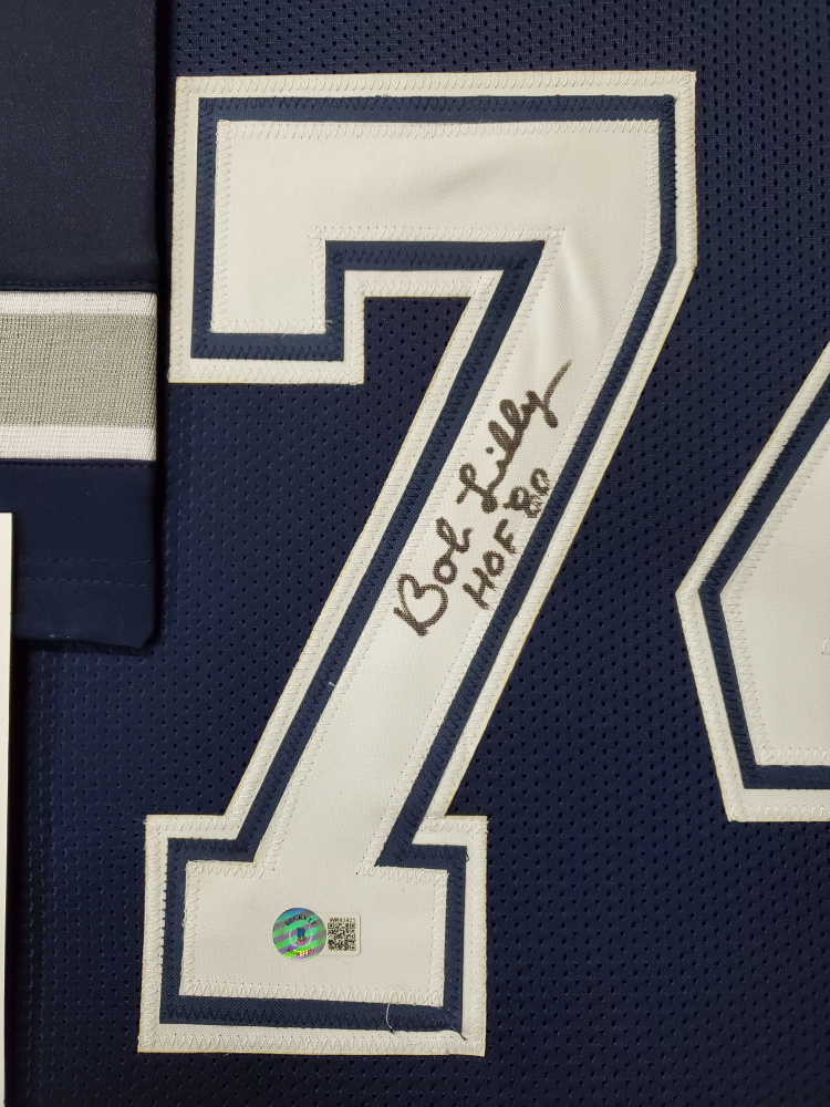 Bob Lilly Signed 34x42 Custom Framed Jersey Display Inscribed "HOF 80 ...