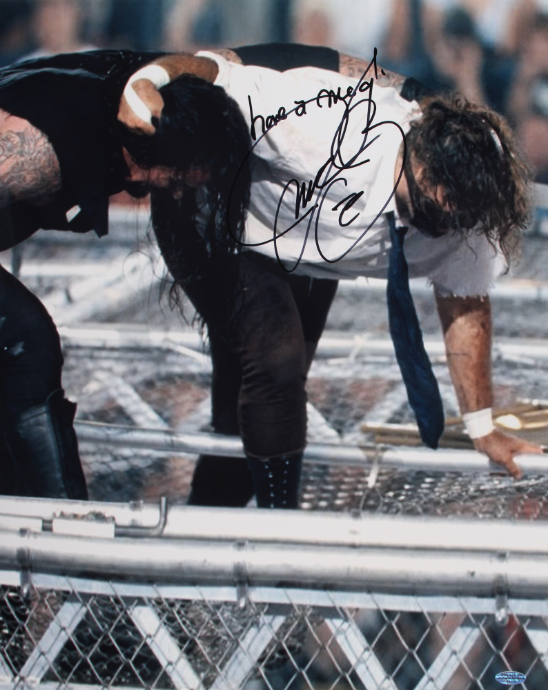 Mick Foley Signed WWE 16x20 Photo Inscribed "Have A Nice Day ...