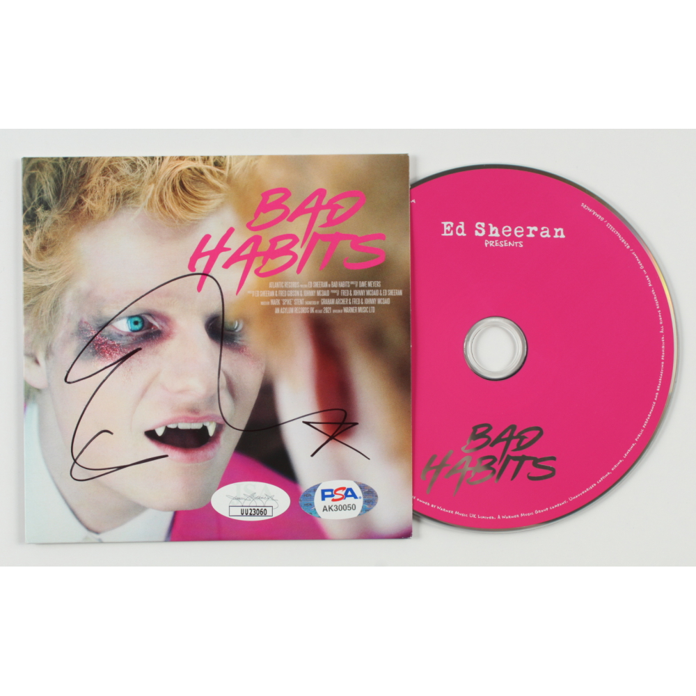 Ed Sheeran Signed "Bad Habits" CD Disc Cover (JSA COA) | Pristine Auction