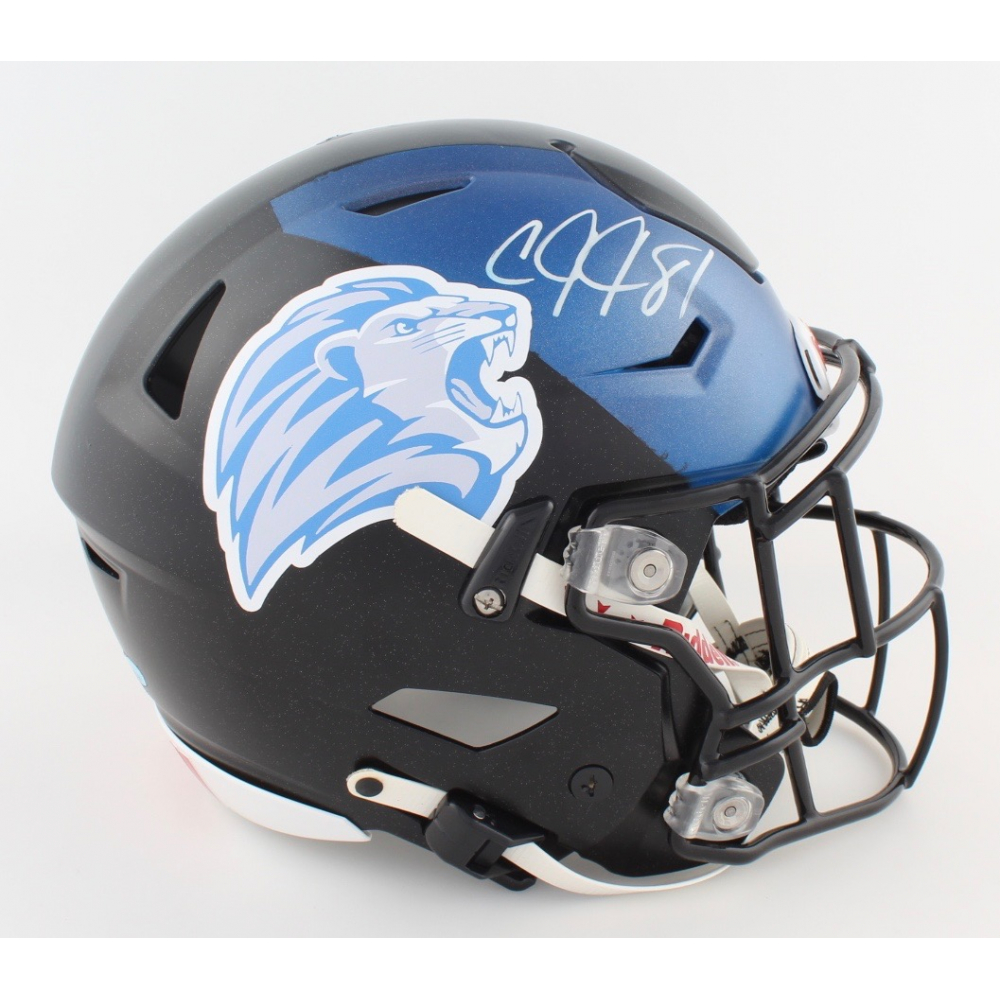 Calvin Johnson Signed Full-Size Authentic On-Field SpeedFlex Helmet ...