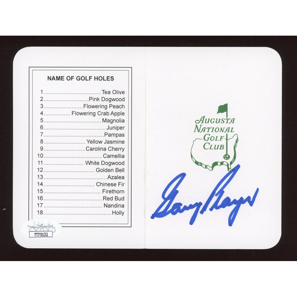 Gary Player Signed Augusta National Golf Club Scorecard (JSA COA ...