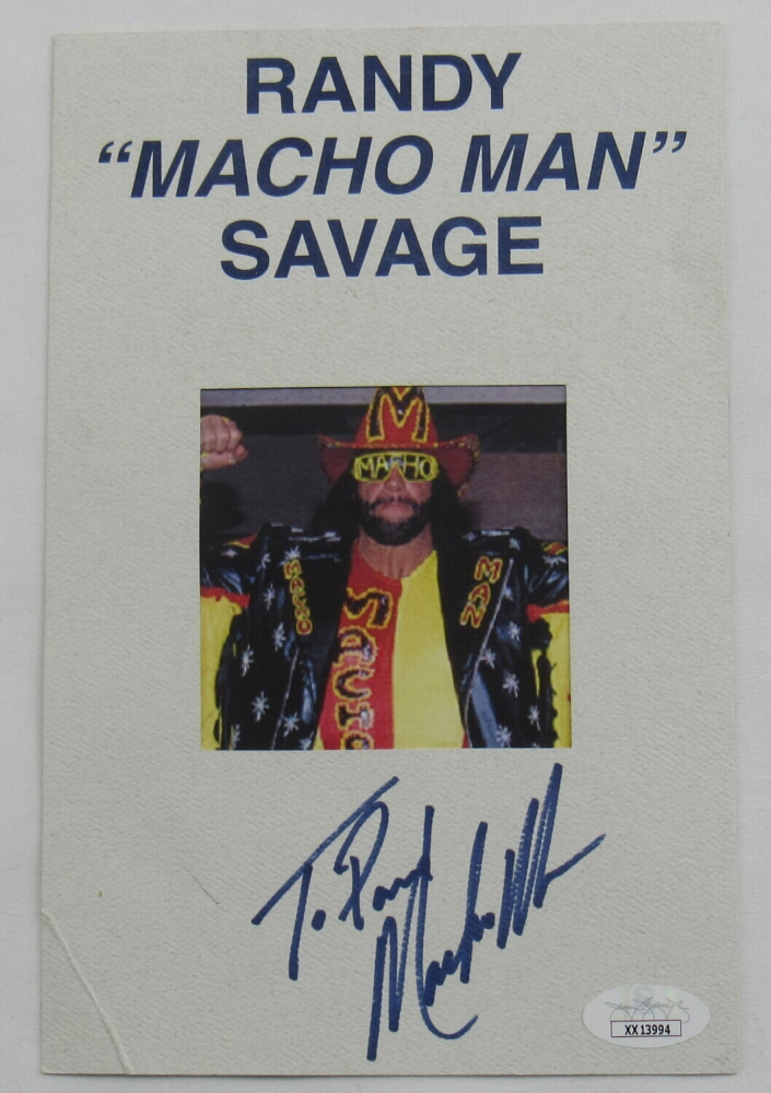 Randy Savage Signed WWF 5x8 Custom Matted Photo Inscribed "Macho Man ...