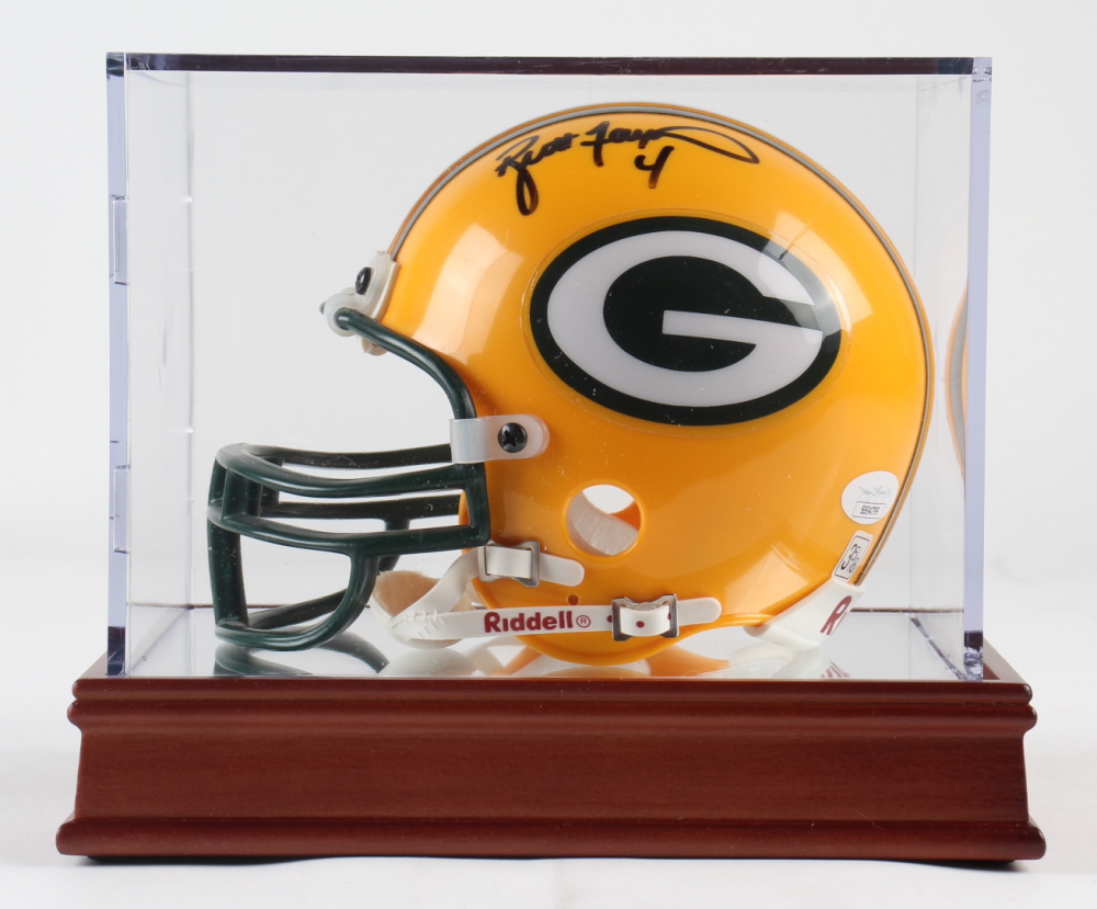 Brett Favre Signed Packers Mini Helmet with Display Case (JSA COA ...