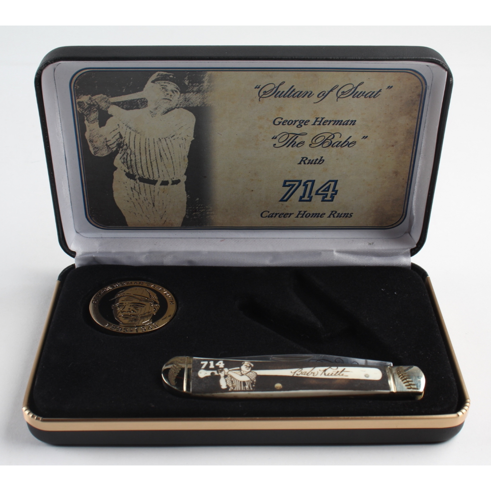 Vintage Babe Ruth "Sultan of Swat" Pocket Knife & Coin Set | Pristine ...