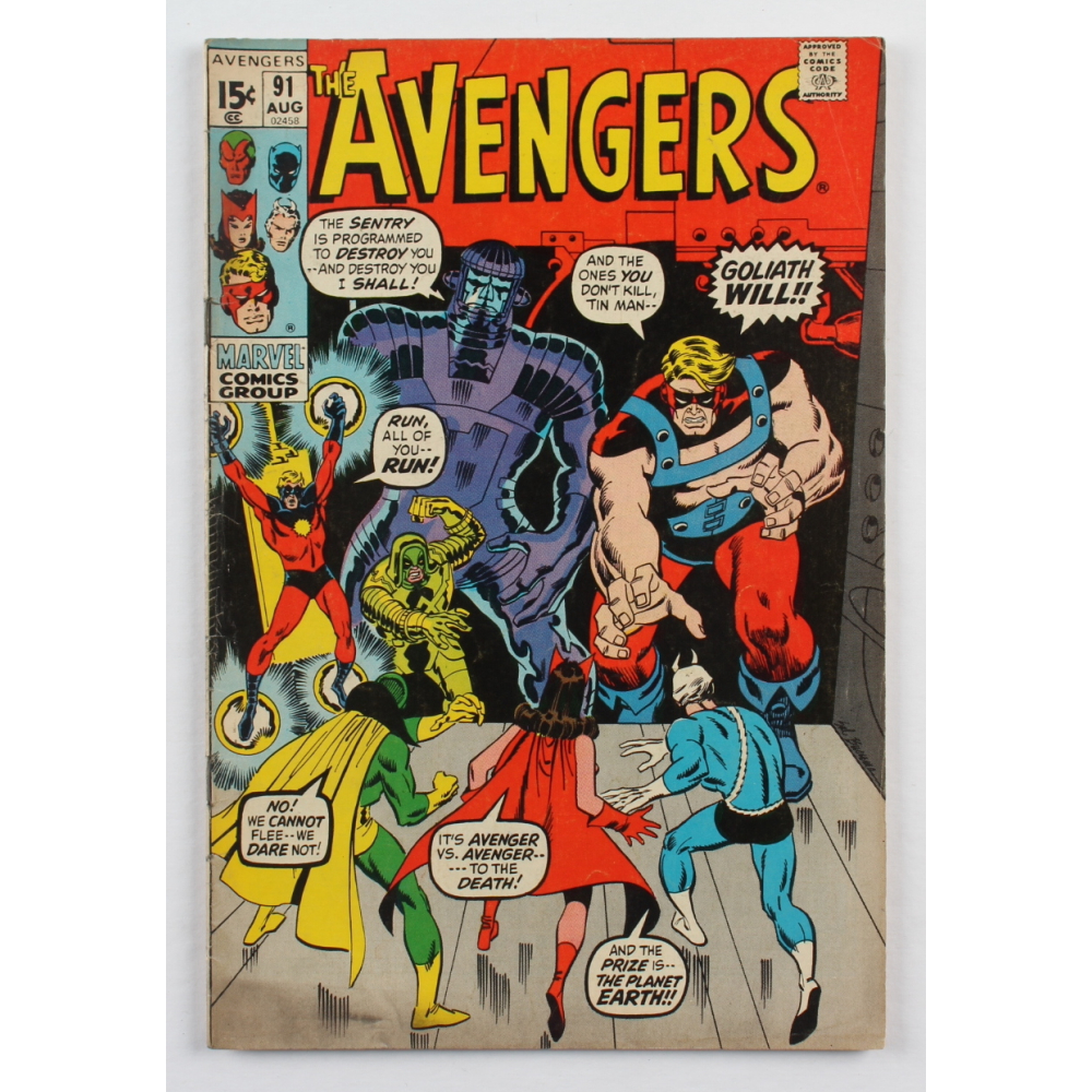 1971 "The Avengers" Issue #91 Marvel Comic Book | Pristine Auction
