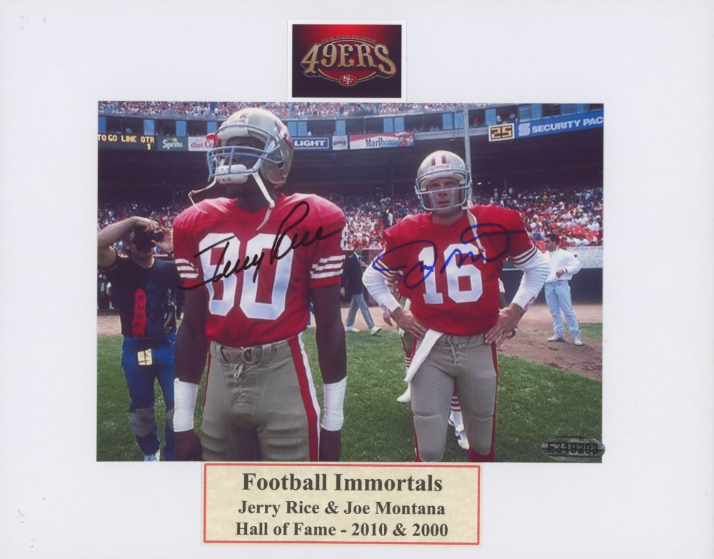 Joe Montana & Jerry Rice Signed 49ers 8x10 Photo (Icons COA) | Pristine ...