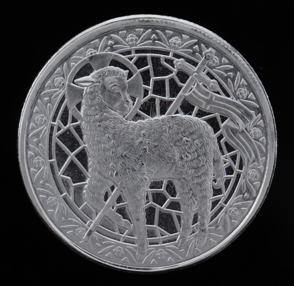 1 Troy oz .999 Fine Silver Lamb of God Bullion Round | Pristine Auction