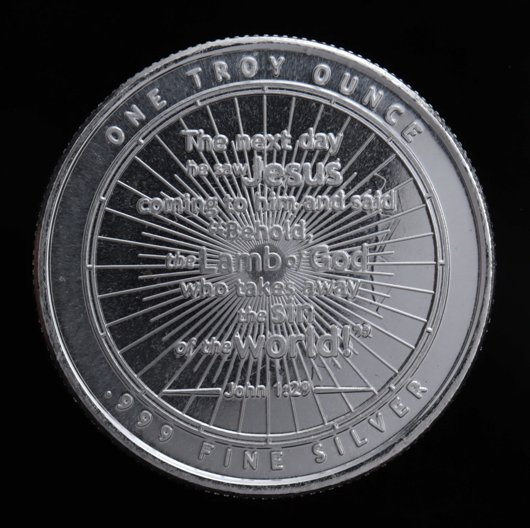 1 Troy oz .999 Fine Silver Lamb of God Bullion Round | Pristine Auction