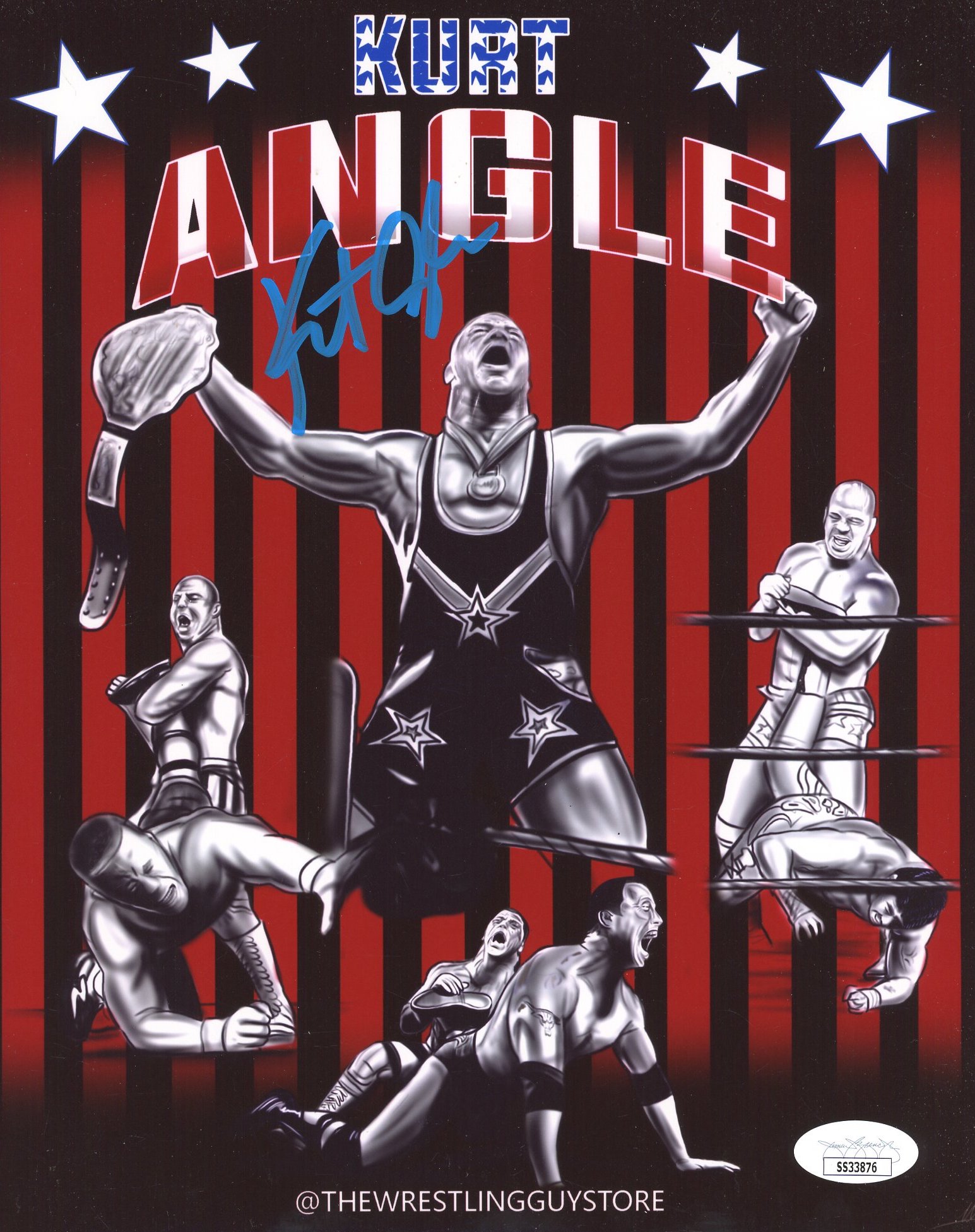 Kurt Angle Signed WWE 8x10 Photo (JSA COA) | Pristine Auction