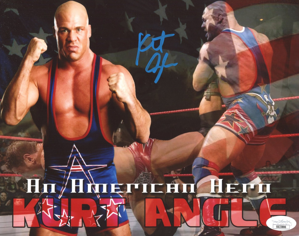 Kurt Angle Signed WWE 8x10 Photo (JSA COA) | Pristine Auction