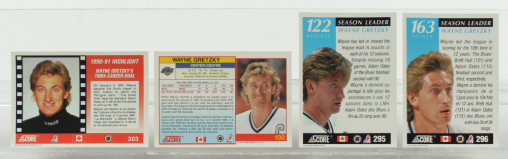 1991-92 Score Canadian Bilingual Series 1 Complete Set of (330) Cards With Wayne Gretzky #303 ...