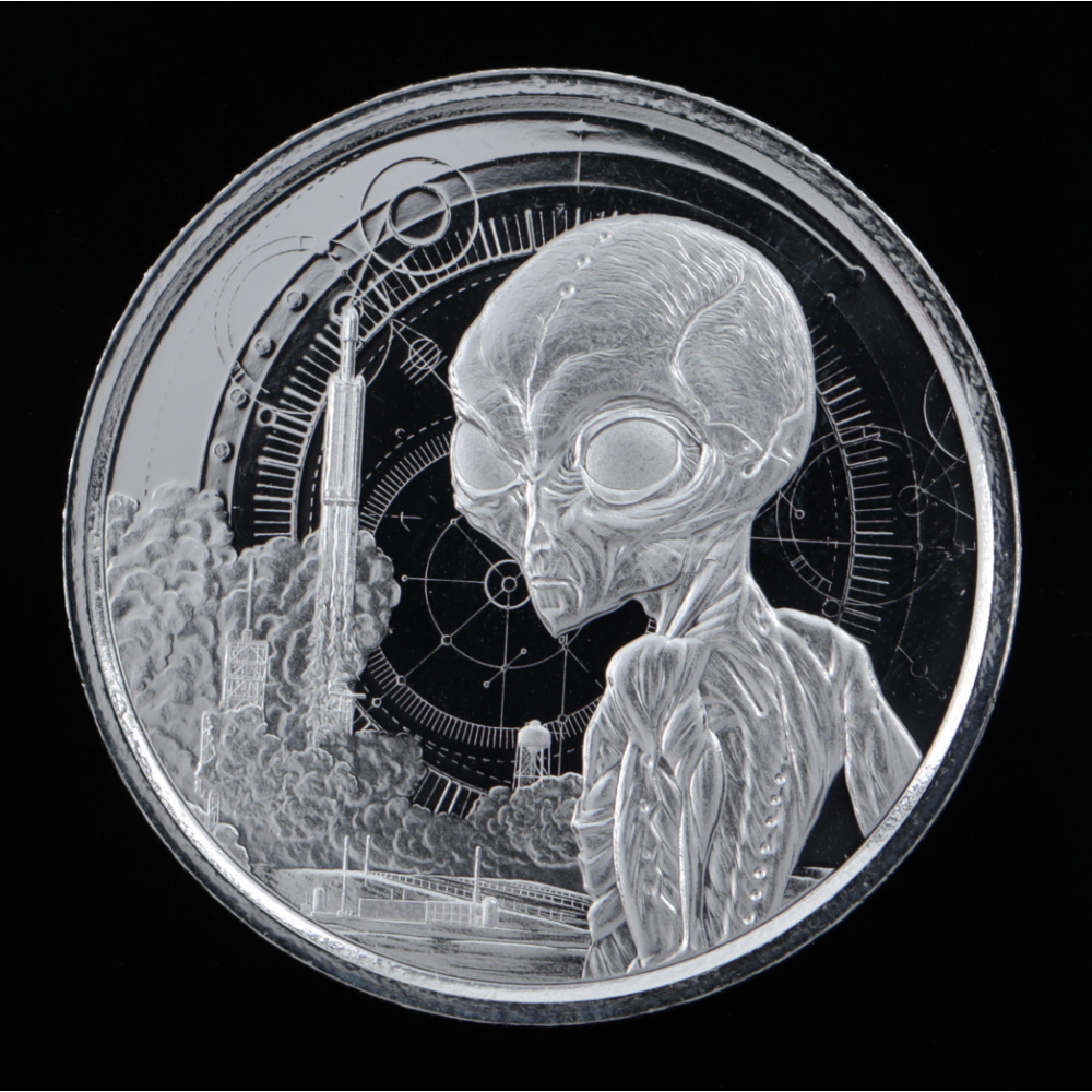2021 1 oz Ghana Alien Silver Coin | Pristine Auction