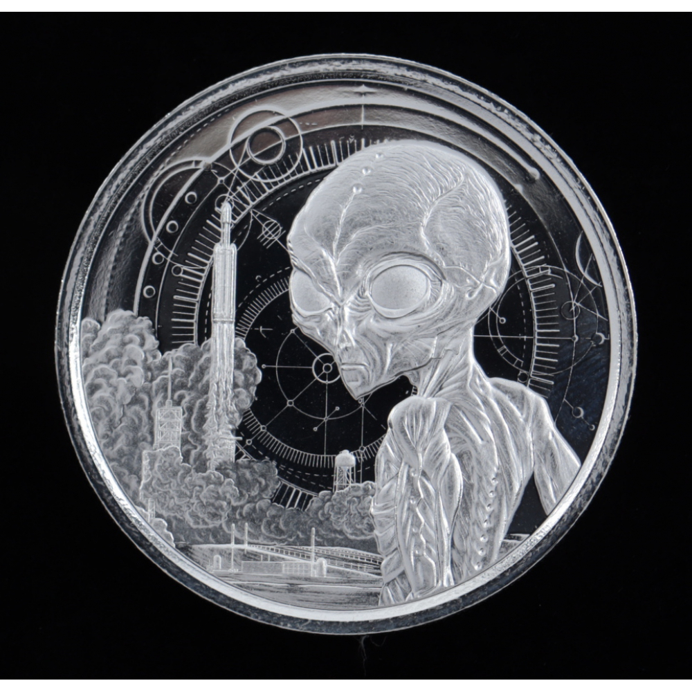 2021 1 oz Ghana Alien Silver Coin | Pristine Auction