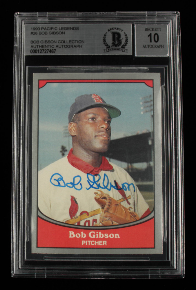 Bob Gibson Signed 1990 Pacific Legends #28 (BGS Encapsulated ...