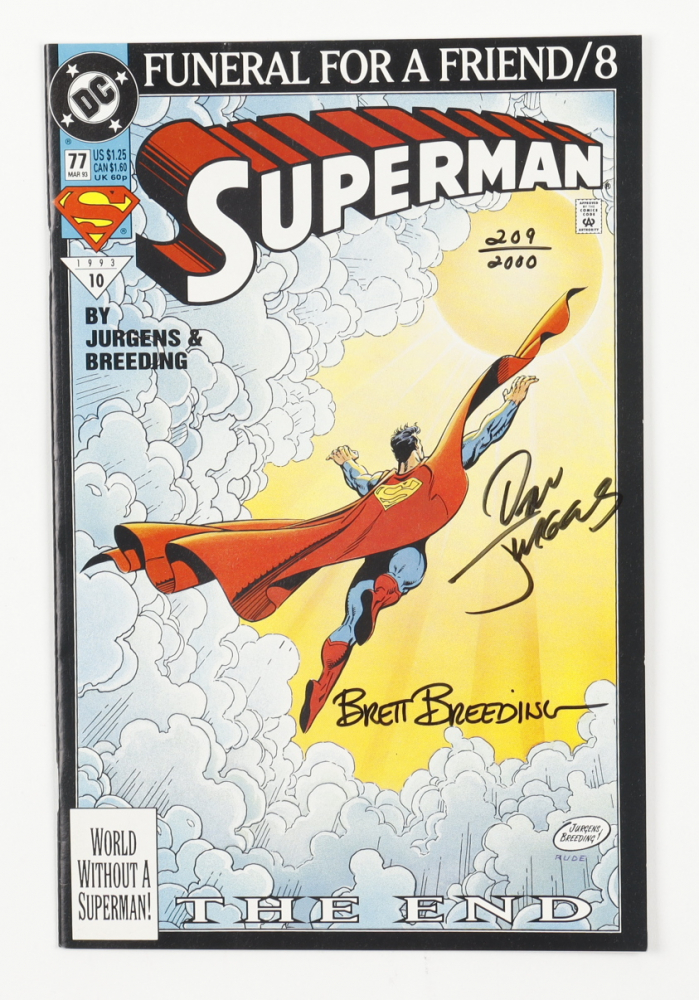 Brett Breeding & Dan Jurgens Signed LE 1993 "Superman" Issue #77 DC ...