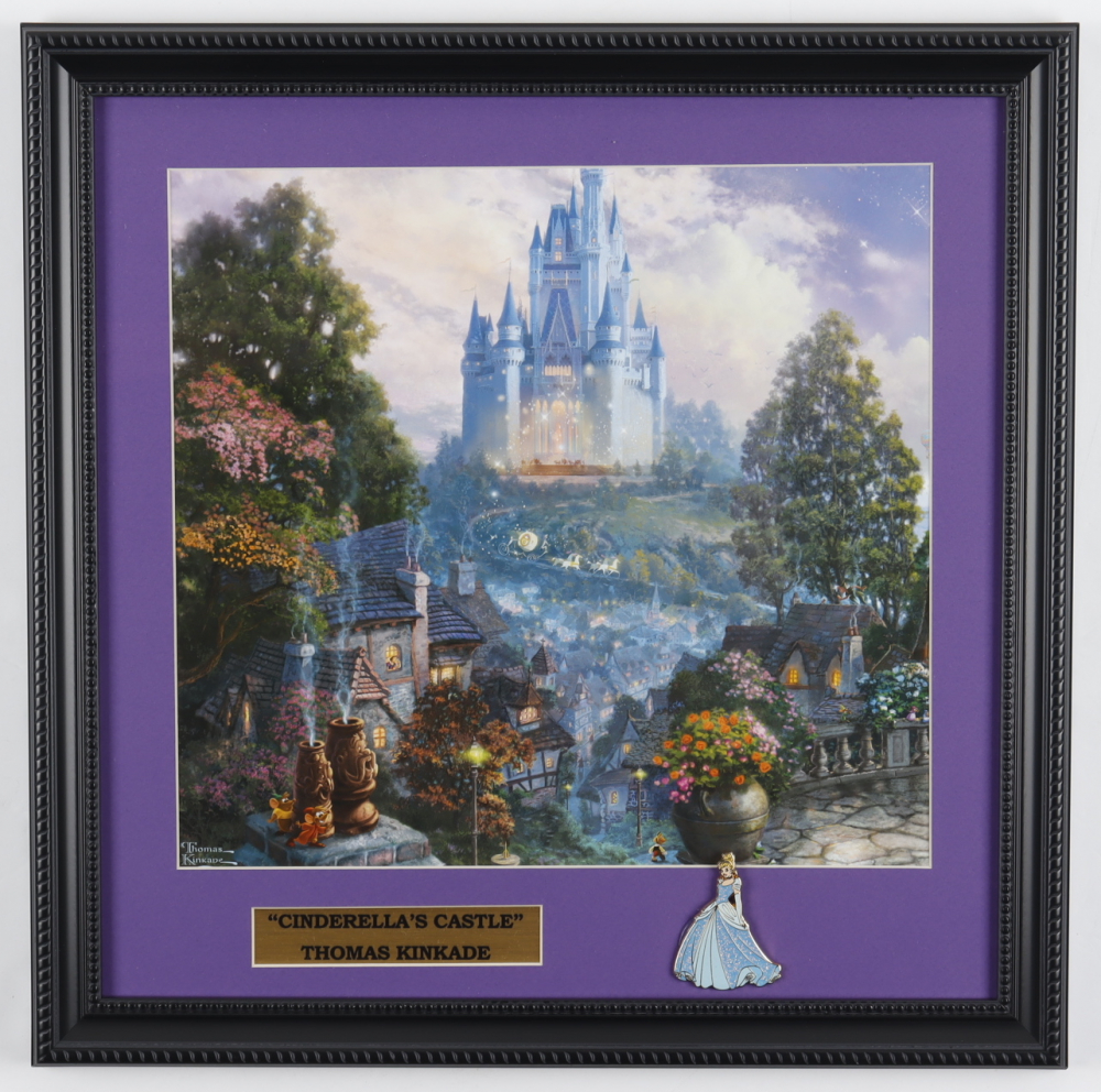 Thomas Kinkade "Cinderella's Castle" 16x16 Custom Framed Print Display ...