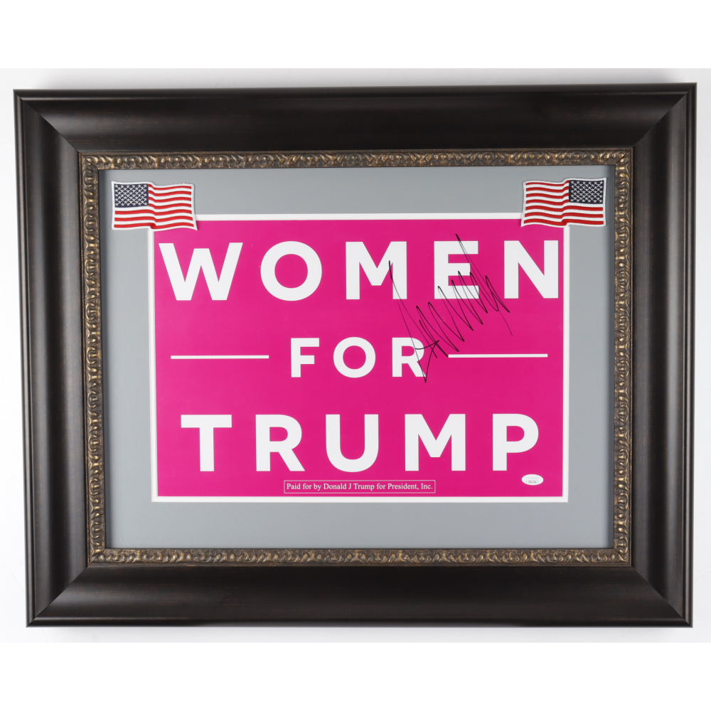 Donald Trump Signed 24.5x30.5 Custom Framed Campaign Poster (JSA ...