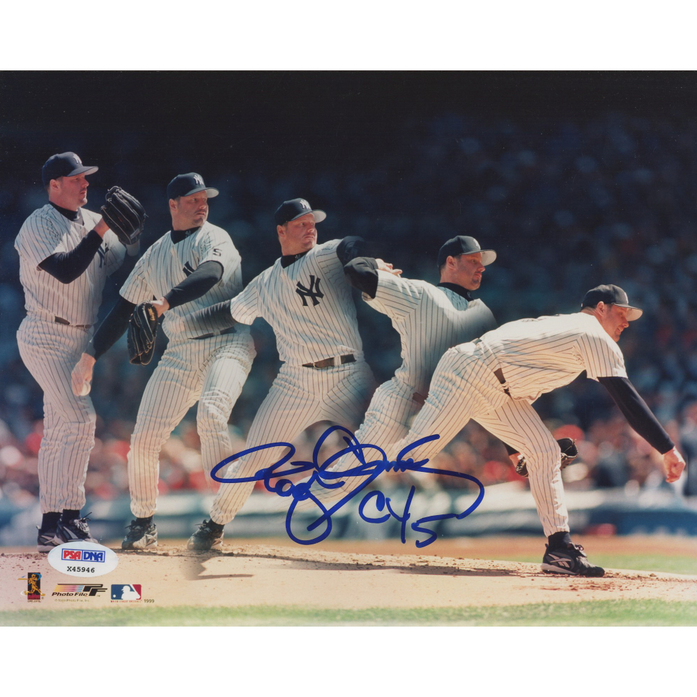 Roger Clemens Signed Yankees 8x10 Photo Inscribed "CY 5" (PSA Hologram ...